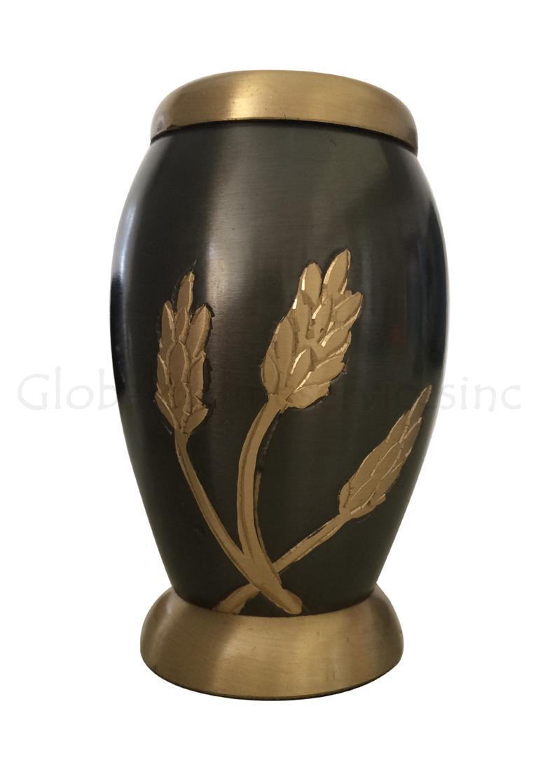 Flat Top Monarch Wheat Keepsake Urn for Human Memorial Ashes On Budget